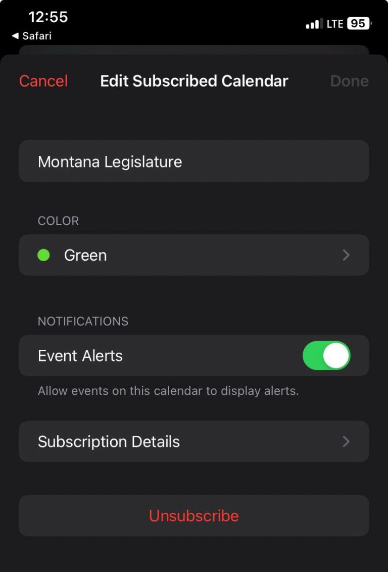 Calendar - Montana Legislature